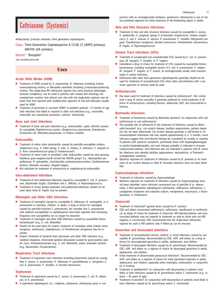 Ceftriaxone details | Gram Negative Bacteria | Pharmacokinetics