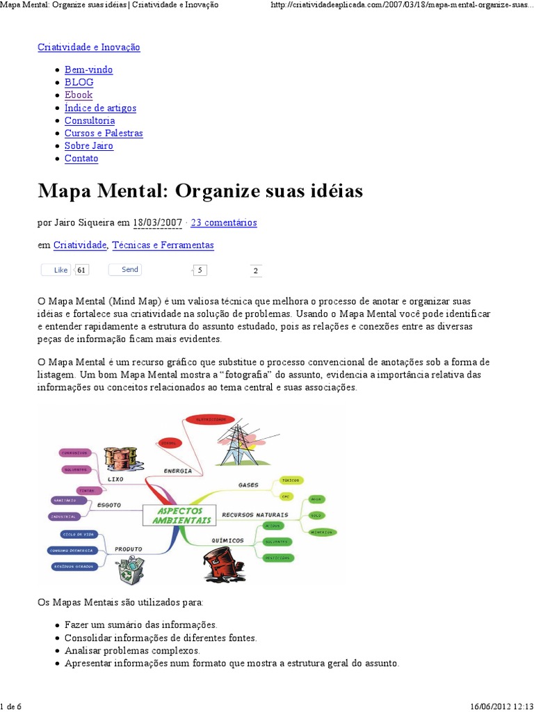 Utilizando Mapas Mentais para Organizar e Estruturar Ideias | PDF ...