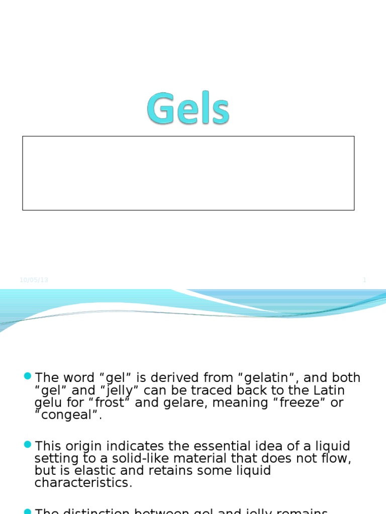 Gels | PDF | Gel | Colloid