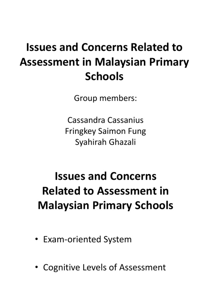 Assessment Issues in Malaysian Schools | PDF | Educational Assessment ...
