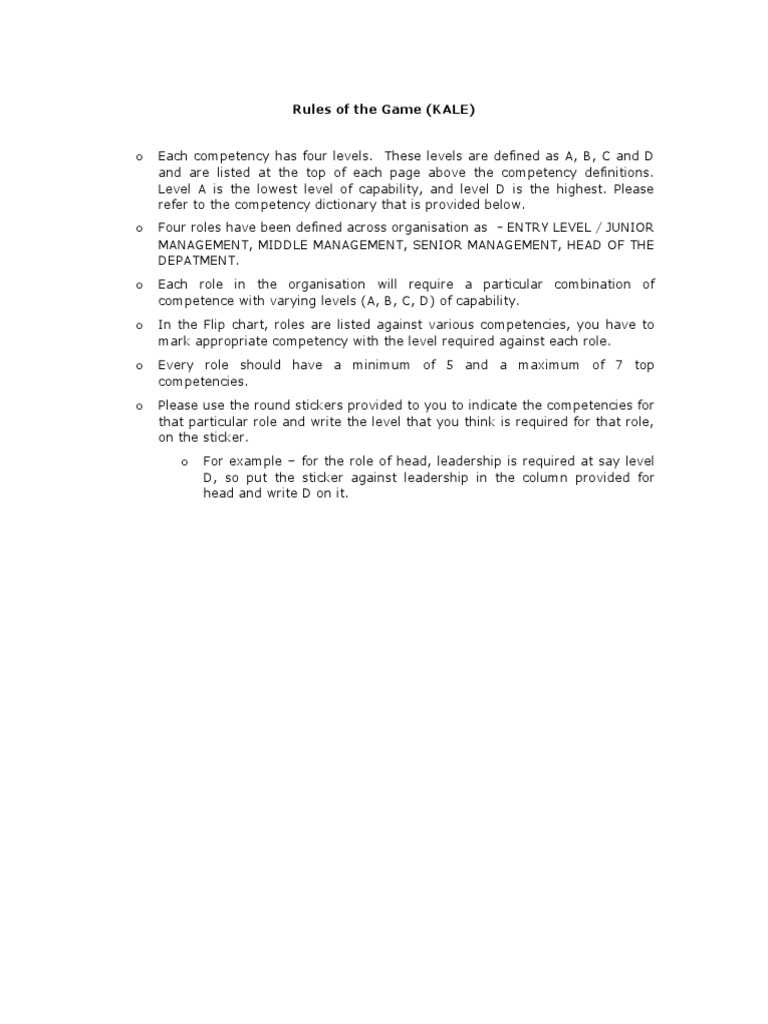 Competency ABCD | PDF | Goal | Leadership