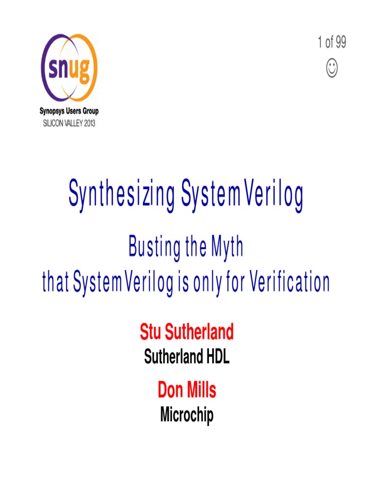 2013 SNUG SV Synthesizable SystemVerilog Presentation | PDF | Parameter (Computer Programming ...