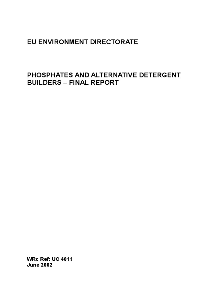Alternate Detergent Builders | PDF | Eutrophication | Sewage Treatment