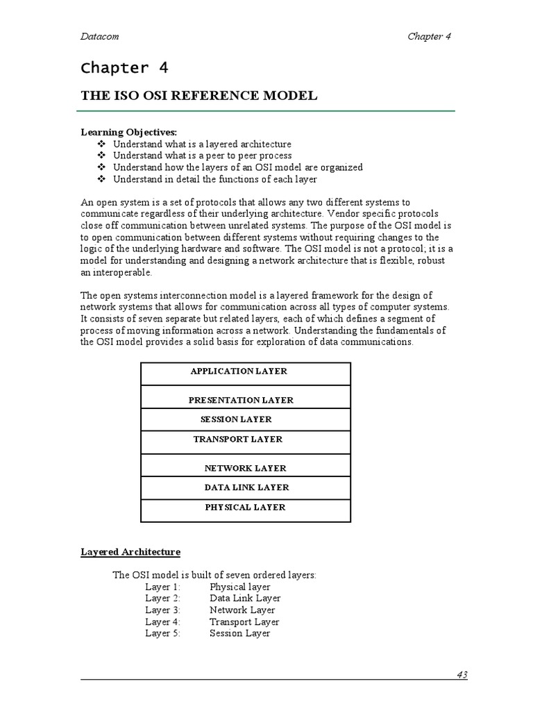 OSI Reference Model | PDF | Osi Model | Network Packet