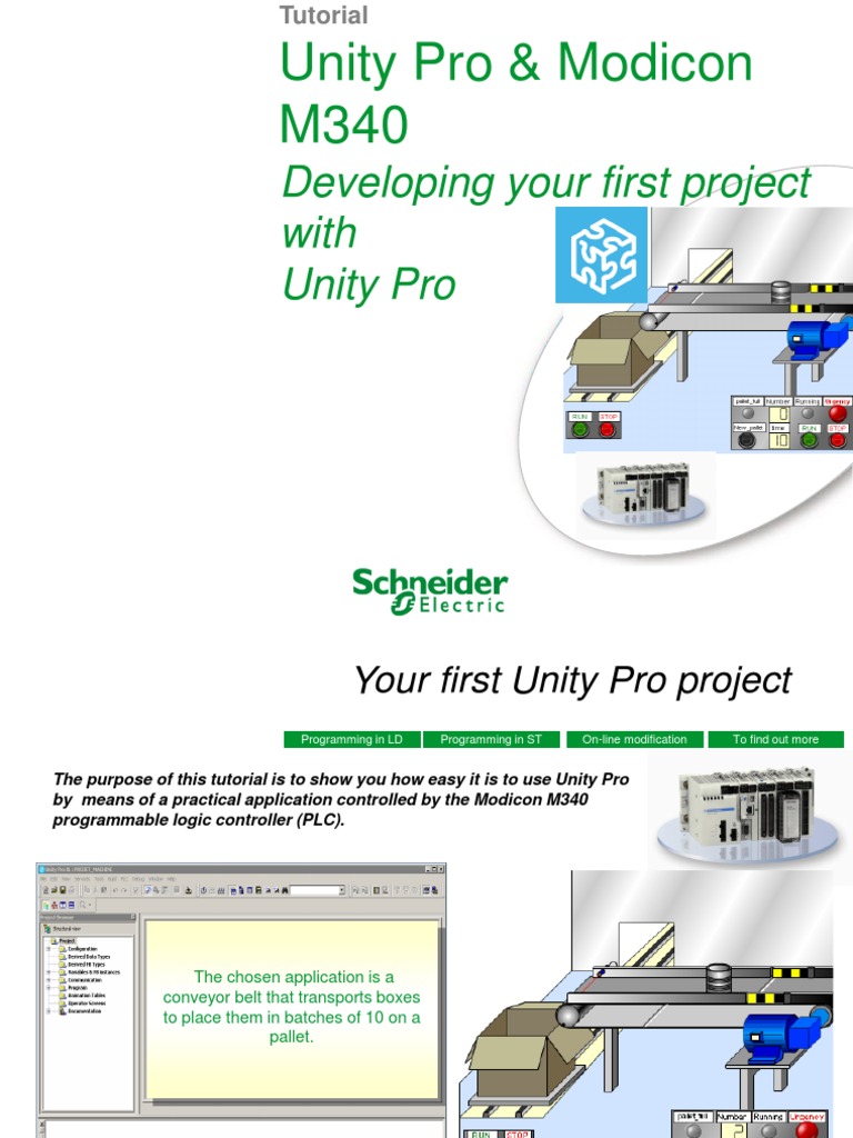 Unity Pro Tutorial for Modicon M340 PLC | PDF | Programmable Logic Controller | Computer Programming