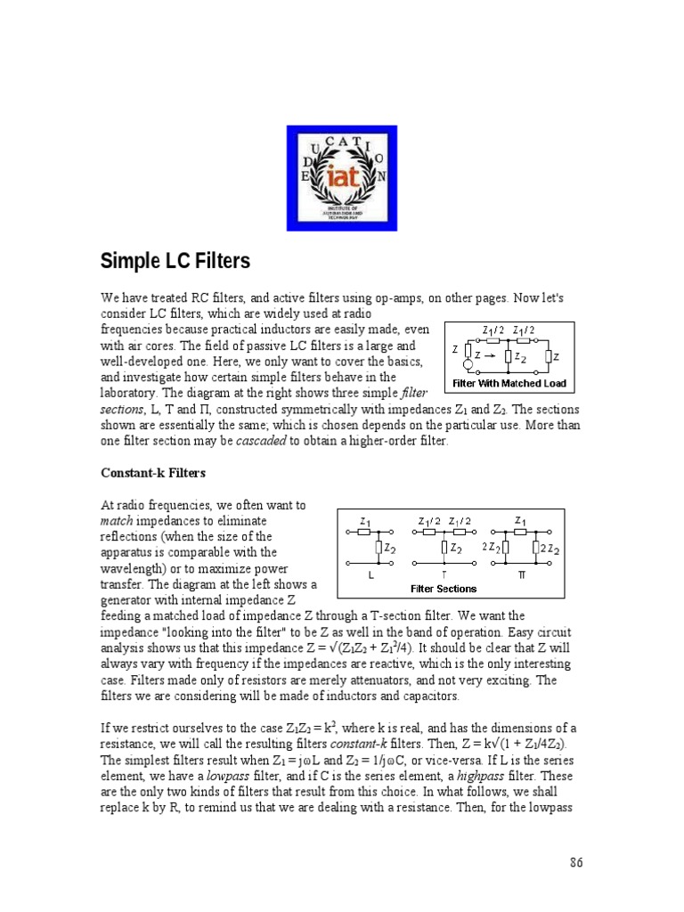 Simple LC Filter II | PDF | Electronic Filter | Low Pass Filter
