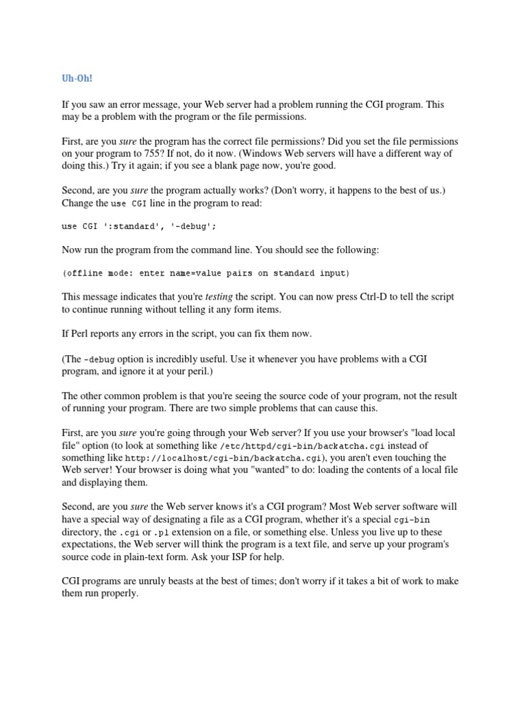 CGI Function | PDF | Web Server | Internet & Web