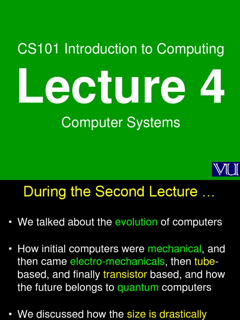 CS101 Introduction To Computing | Download Free PDF | Computer Hardware | Computer Data Storage