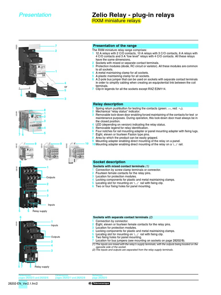 01-RXM Plugin Relay PDF | PDF | Electrical Connector | Relay