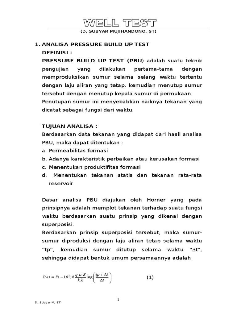 Well Test | PDF