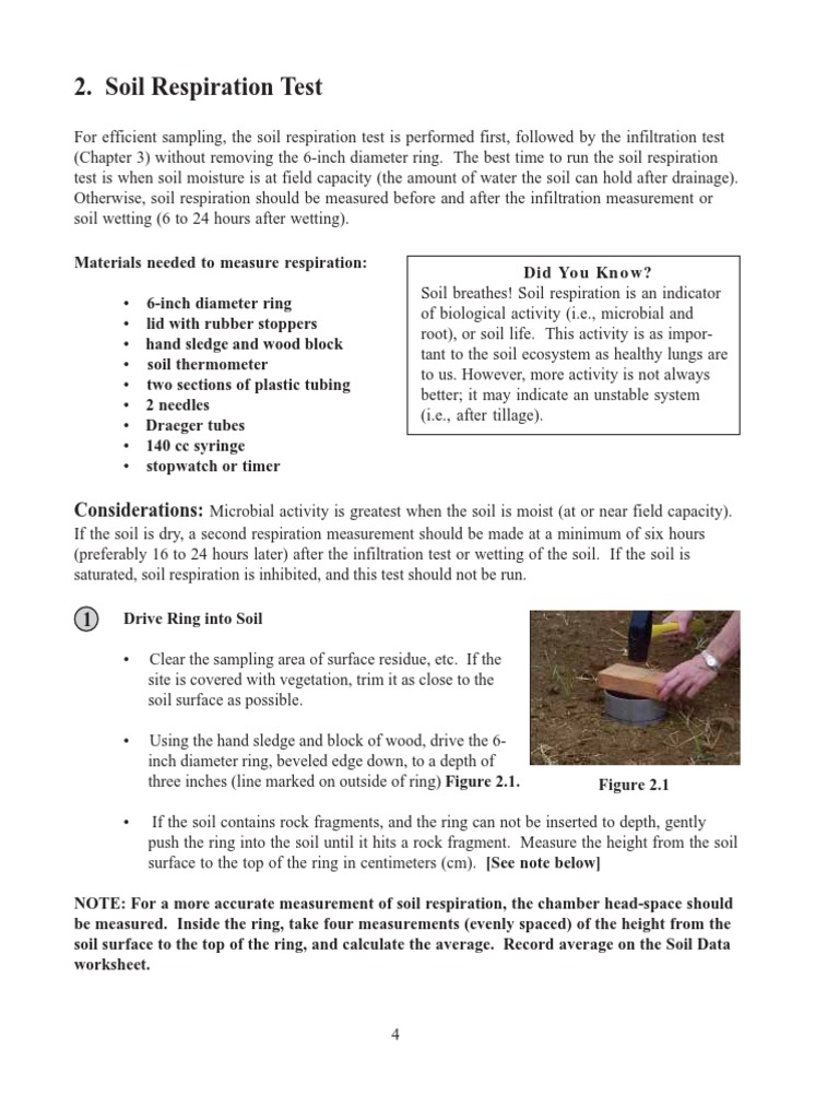 Soil Respiration Test: Considerations | PDF | Syringe | Breathing