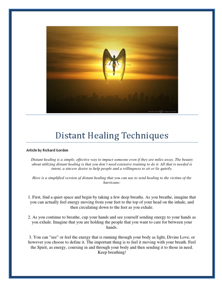 Distant Healing Techniques | PDF | Prayer | Breathing