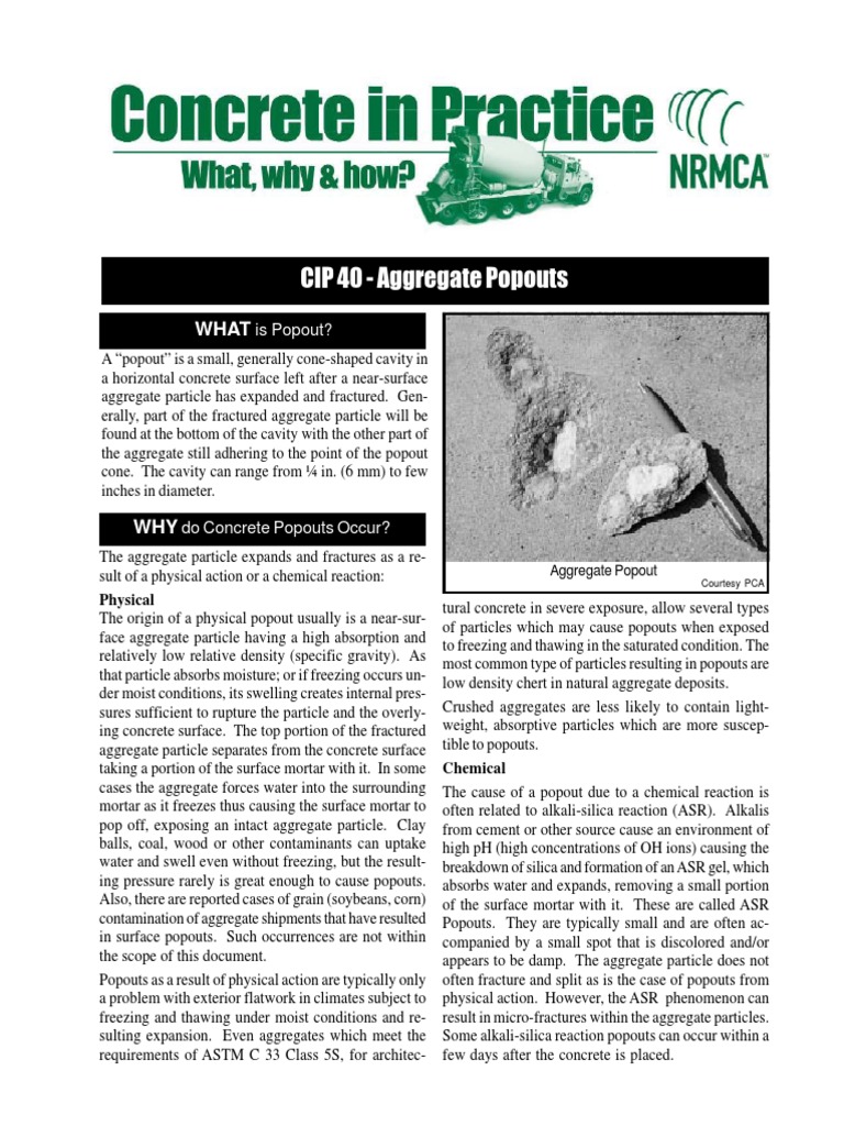 Aggregate Pop out | Construction Aggregate | Concrete