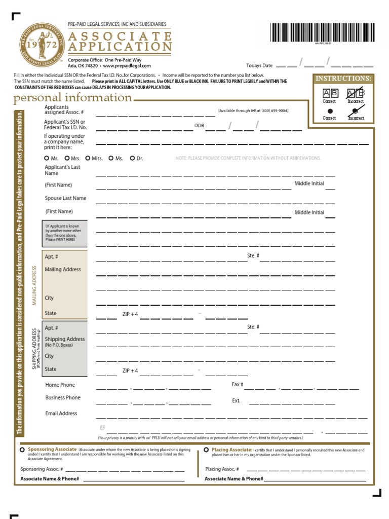 Associate Application for PPLSI | PDF | Cheque | Stored Value Card