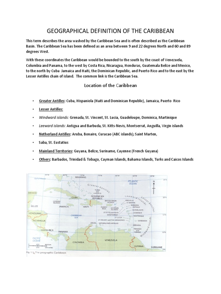 Geographical Definition of the Caribbean | PDF