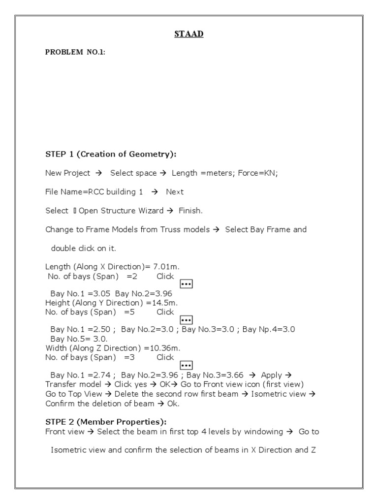 Staad Example Space | PDF | Beam (Structure) | Structural Load