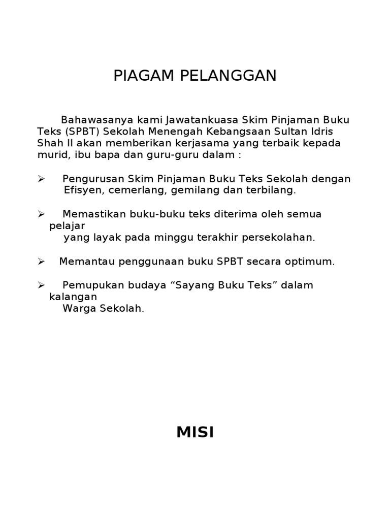 Piagam Pelanggan | PDF