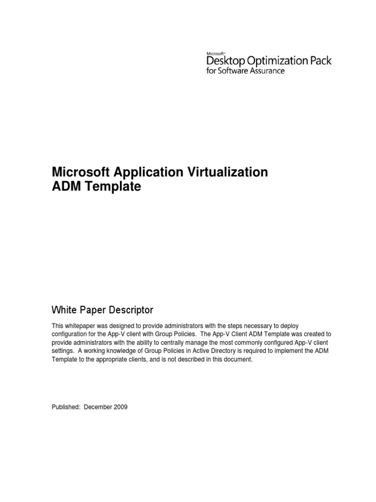 App-V ADM Template | PDF | Group Policy | Windows Registry