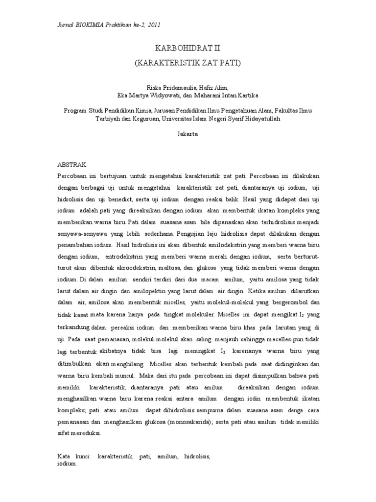 Jurnal BIOKIMIA Praktikum Ke-2 | PDF