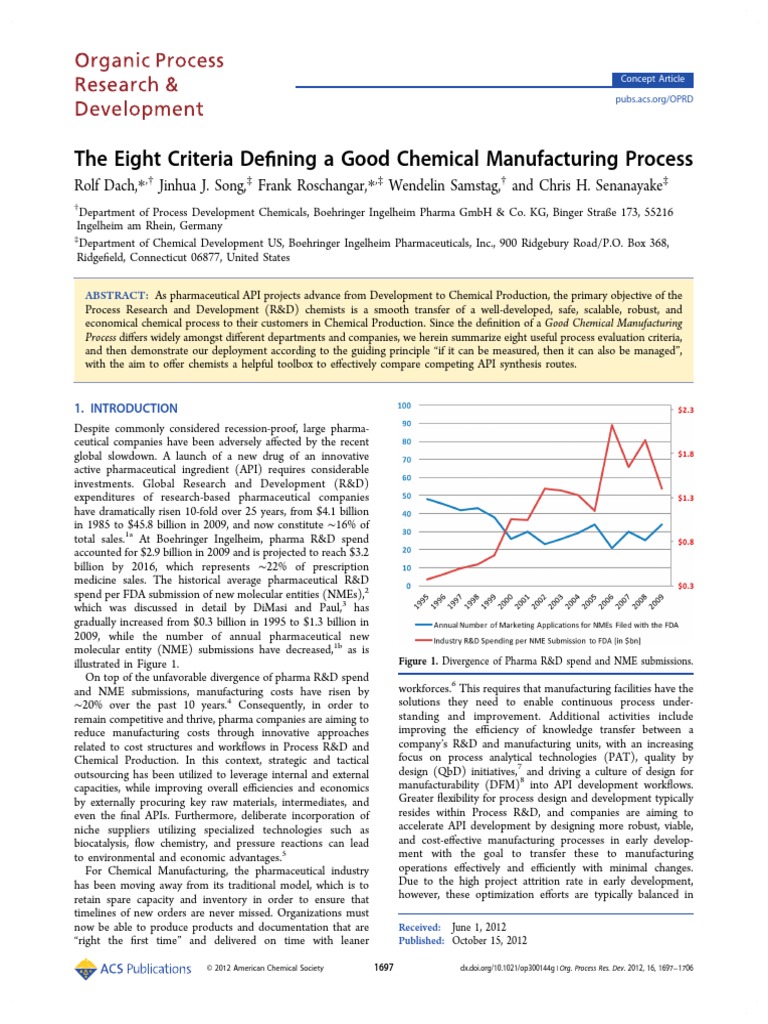 Good Chemical Manufacturing Process | PDF | Supply Chain | Cost–Benefit ...