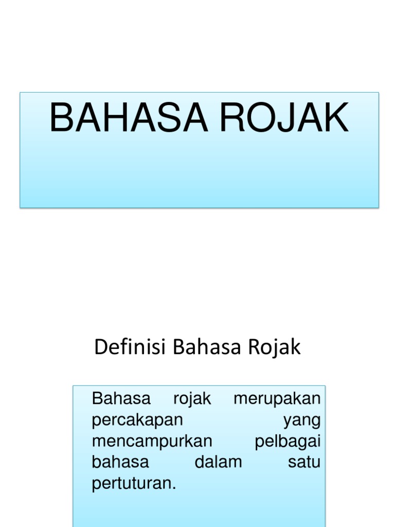 Bahasa Rojak | PDF