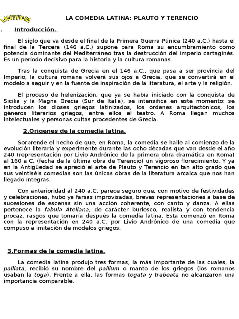 La Comedia Latina | PDF | Cicerón | Retórica