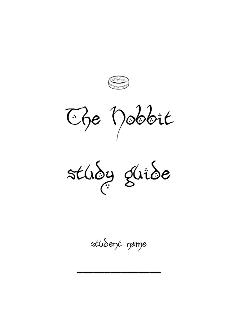The Hobbit Study Guide | PDF | The Hobbit | Bilbo Baggins