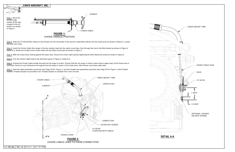 Van'S Aircraft, Inc.: Choke Handle Position | PDF