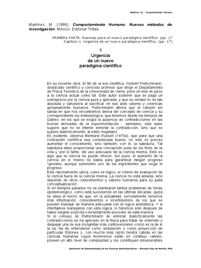 Nuevo Paradigma en Ciencias Humanas | PDF | Razonamiento inductivo ...