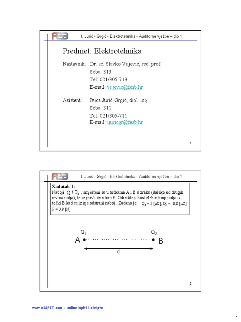 Elektrotehnika - Auditorne Vjezbe - 1 | PDF