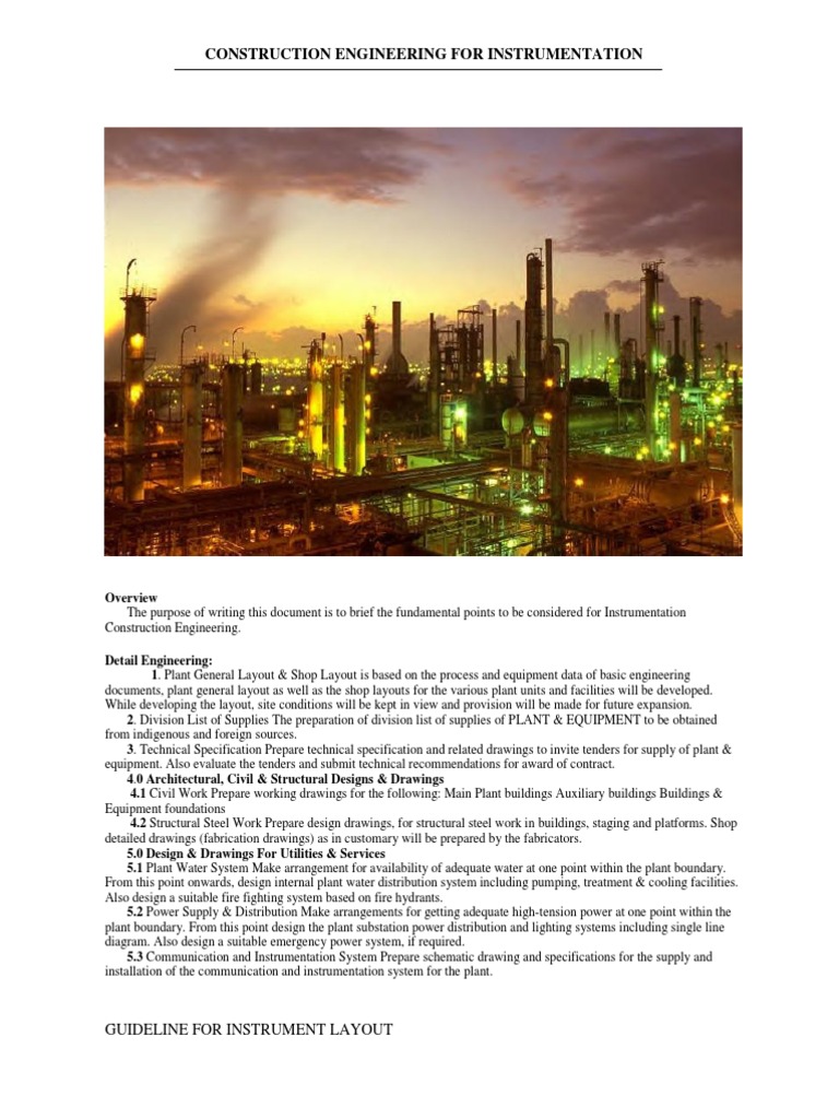 Instrumentation Construction Engineering Guide | PDF | Instrumentation ...