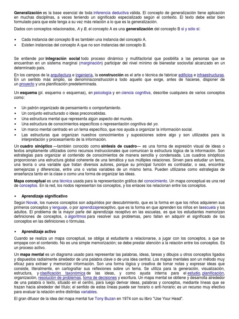 Generalización y Estructuras Cognitivas | PDF | Concepto | Ciencia ...