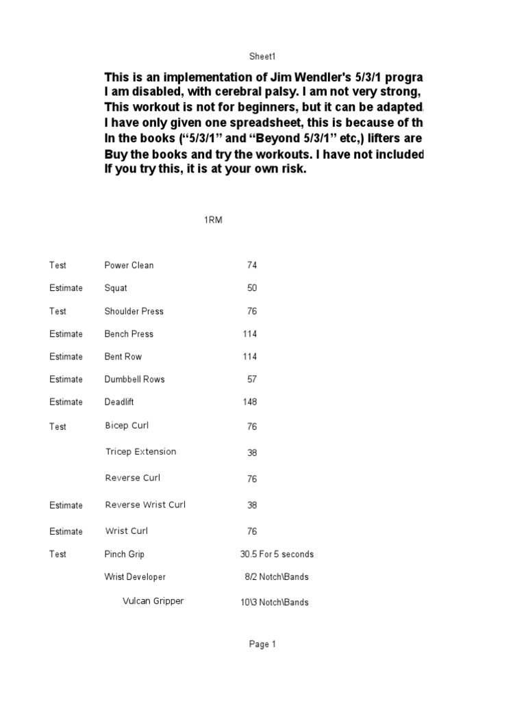 531 - Five Day A Week Plan. | PDF | Hobbies | Sports