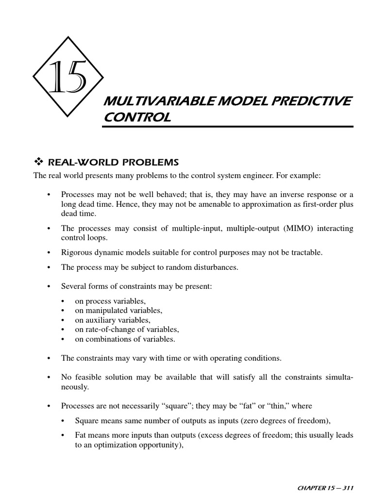 Multivariable Model Predictive Control: Real-World Problems | PDF ...