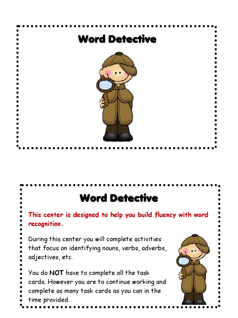 Word Detective Activities for Kids | PDF | Noun | Word