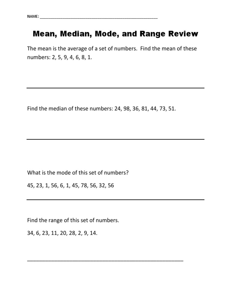Mean Median Mode Review | PDF | Career & Growth | Teaching Methods ...