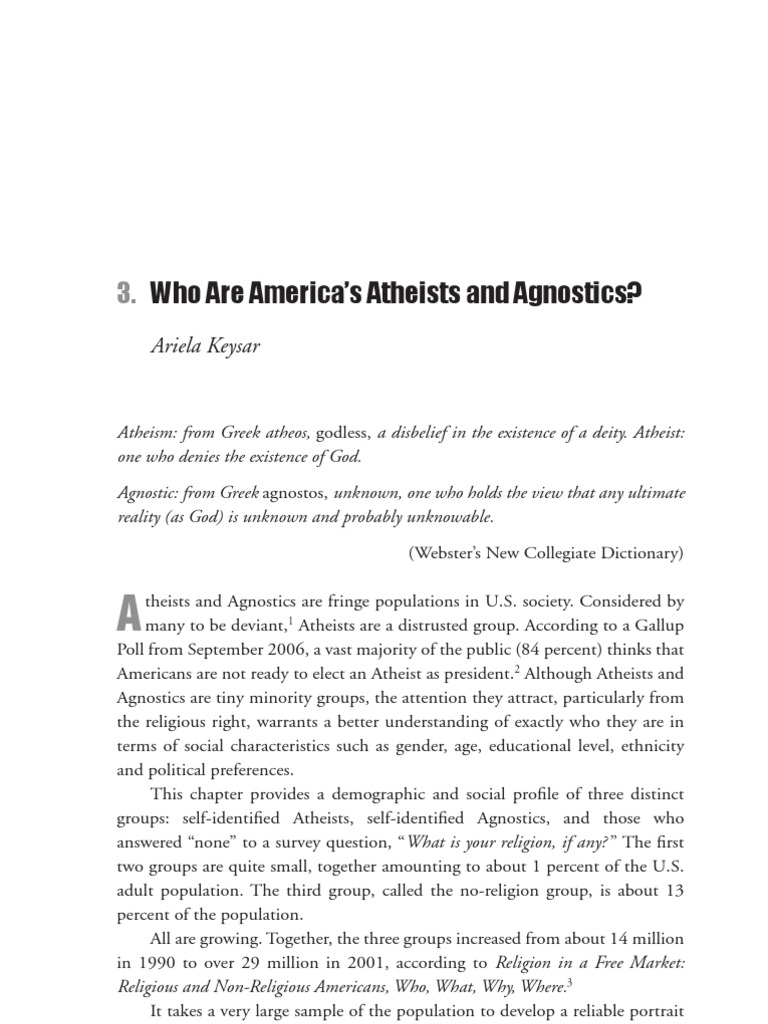 Who Are America's Atheists and Agnostics? | PDF | Atheism | Agnosticism