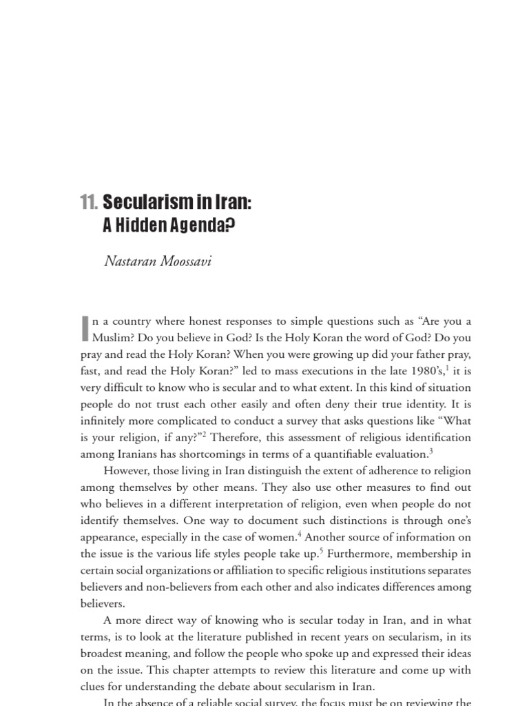 Secularism in Iran: A Hidden Agenda? | PDF | Secularism | Iran