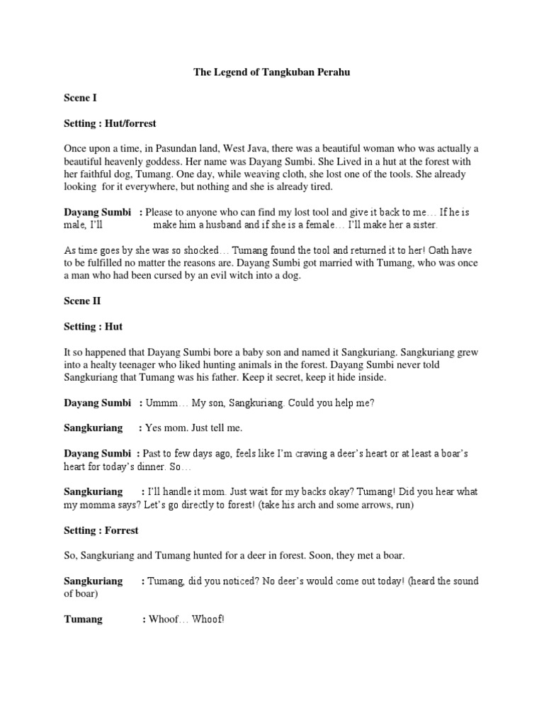 The Legend of Tangkuban Perahu | PDF