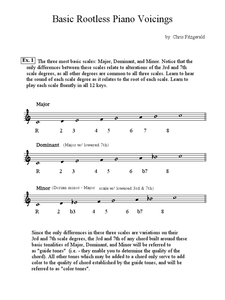 Basic Rootless Piano Voicings: Major | PDF | Art | Language Arts ...