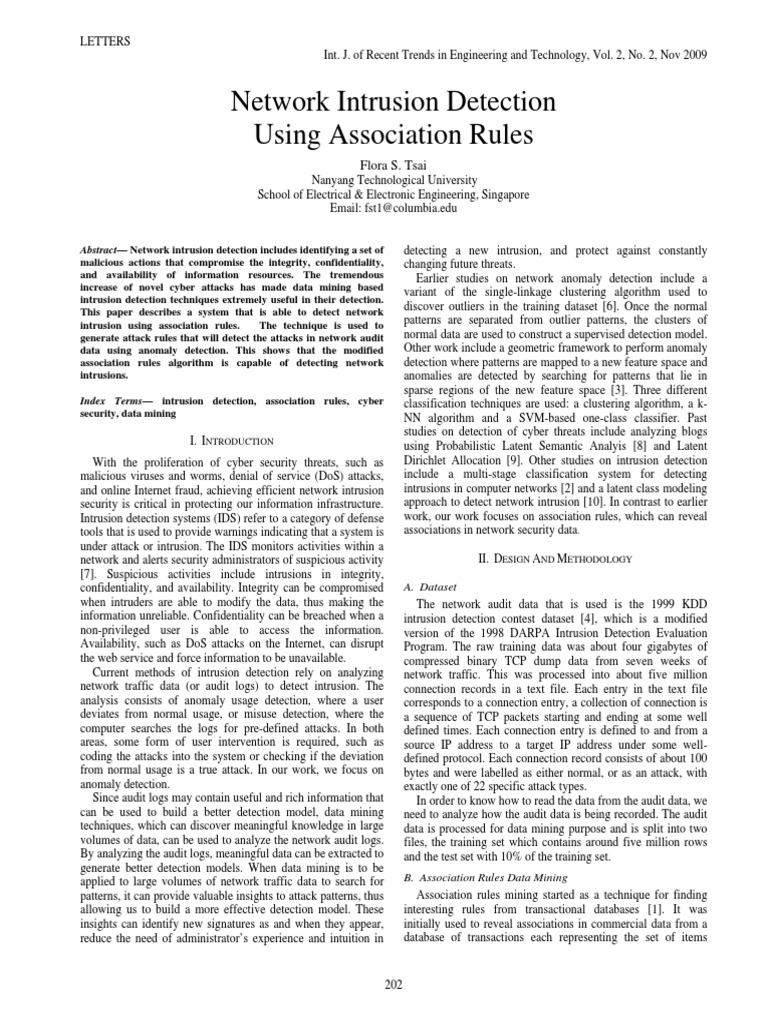 Detecting Network Intrusions Using Association Rules | PDF | Confidence Interval | Data Mining