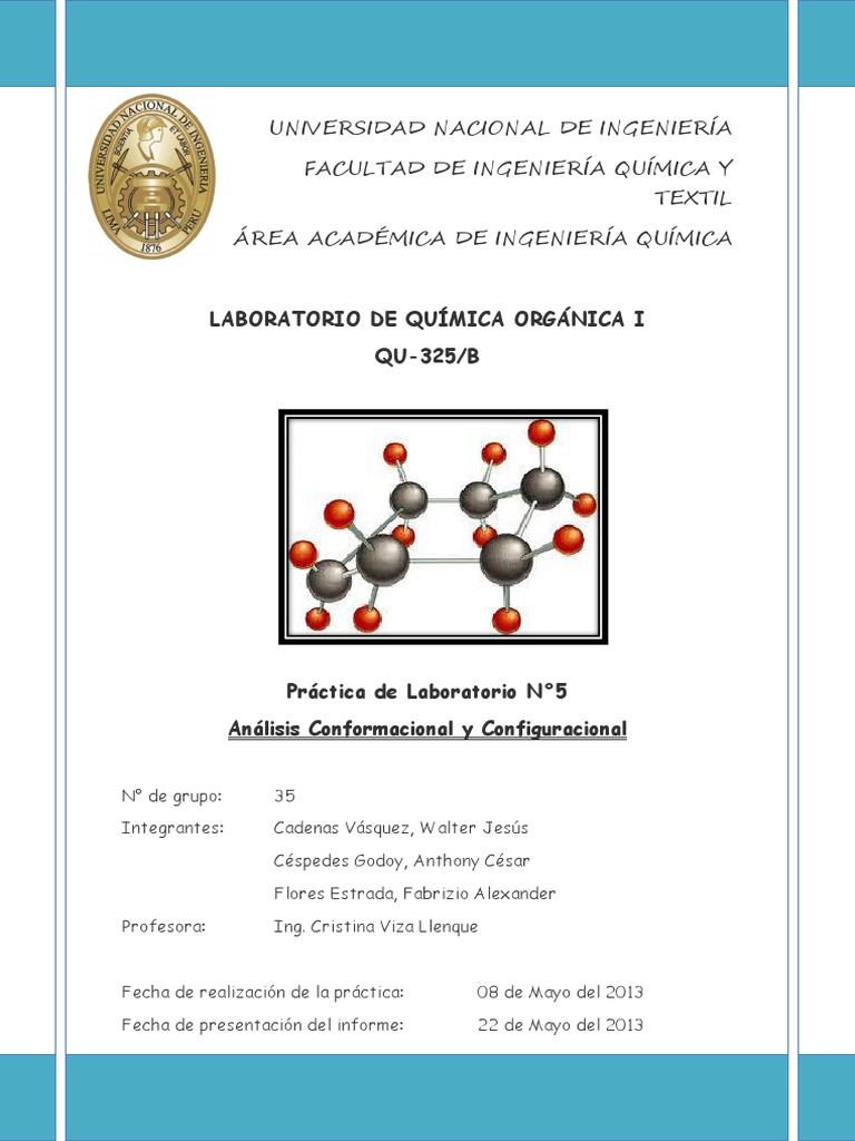 Informe 5 Orga | PDF | Isomerismo conformacional | Chiralidad (Química)