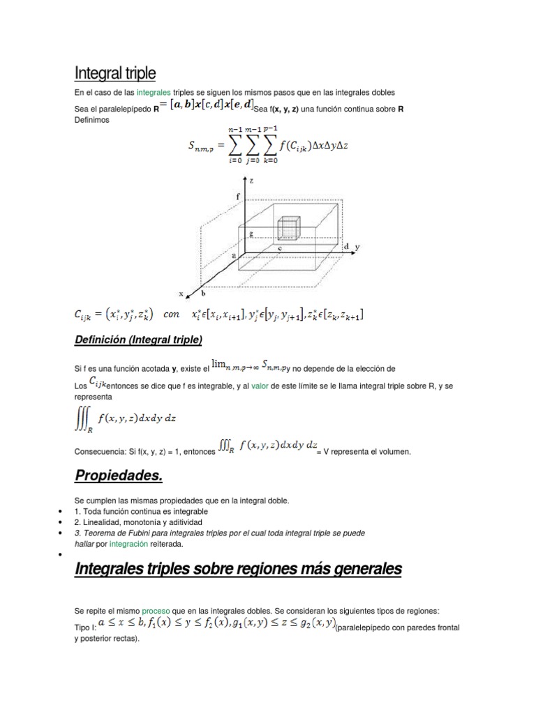 Integrales Triples y Aplicaciones | PDF | Integral | Curva