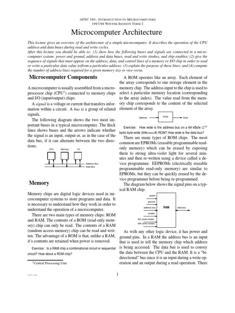 Lec 6 | PDF | Random Access Memory | Input/Output