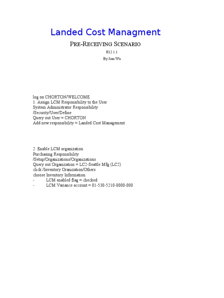 LCM Pre Receiving | PDF | Invoice | Cargo