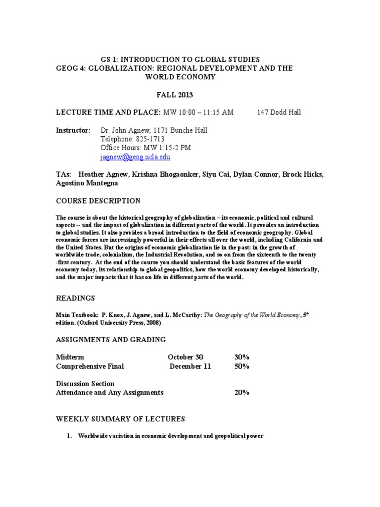 147 Dodd Hall: Jagnew@geog - Ucla.edu | PDF | Economies | Economics