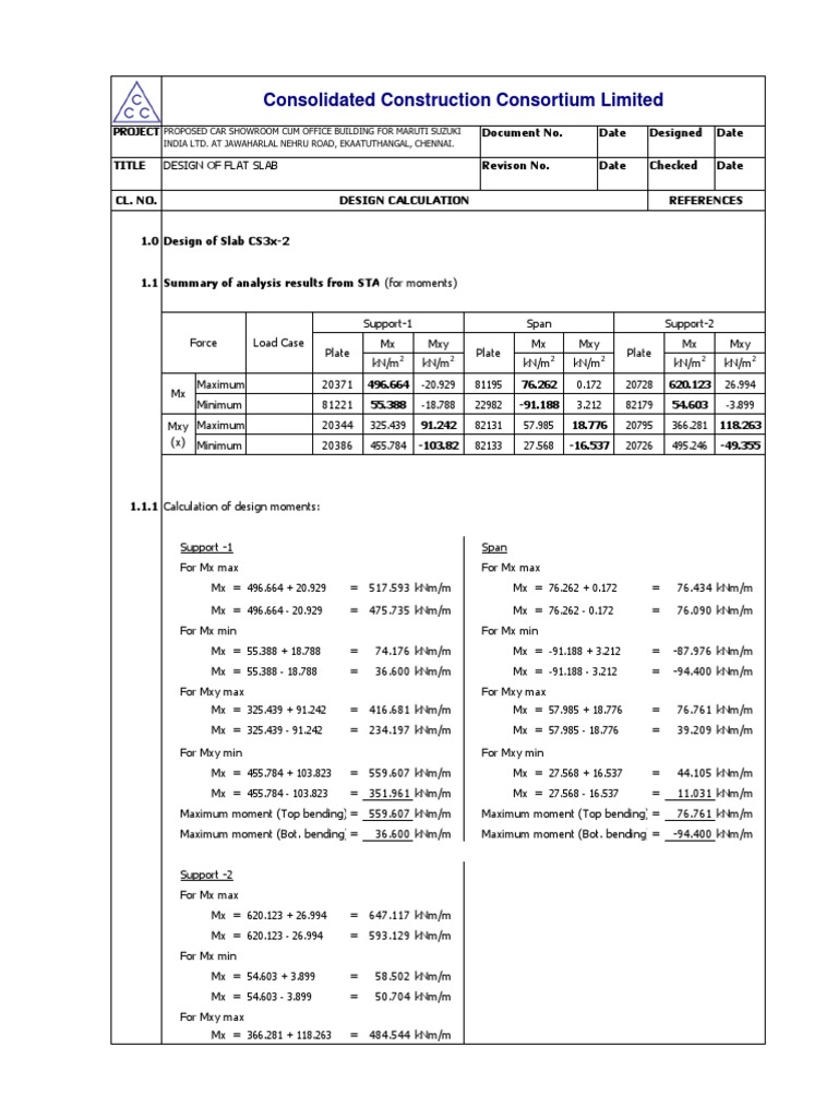 Flat Slab Design by Fem | PDF | Shear Stress | Materials Science