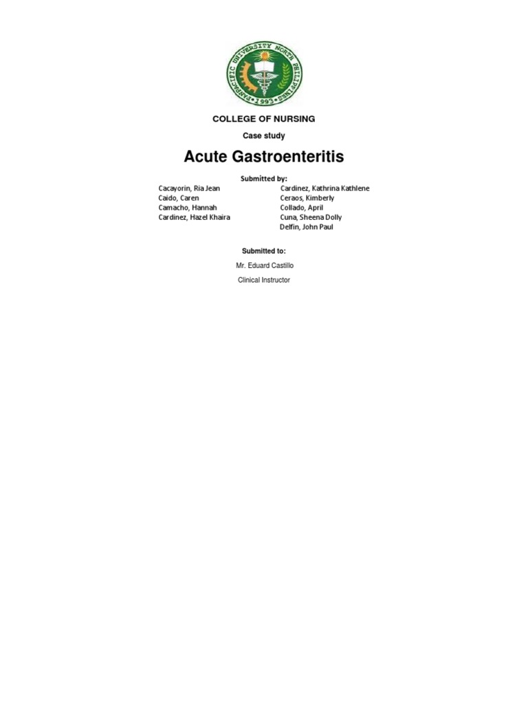 Acute Gastroenteritis Case Study | PDF | Stomach | Small Intestine