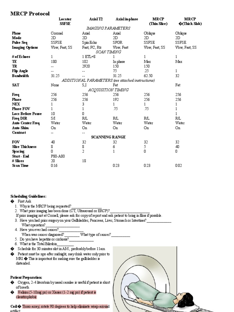 MRCP Protocol | PDF | Gallbladder | Pancreas