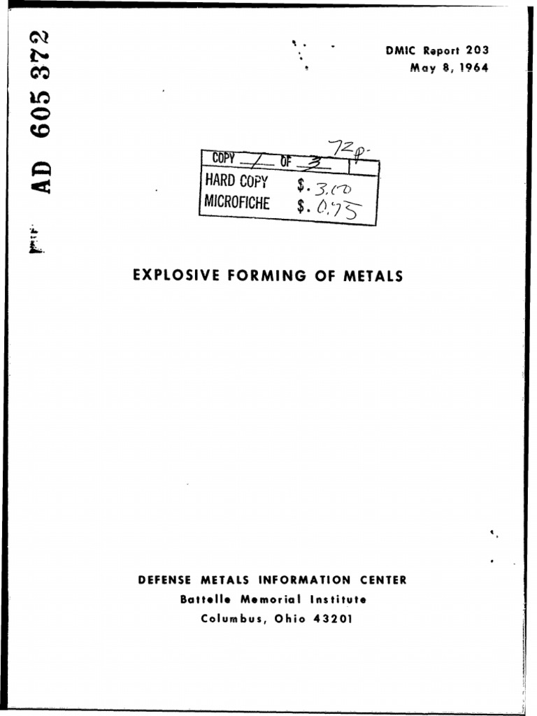 Explosive Forming of Metals: A Review of the Process, Applications ...